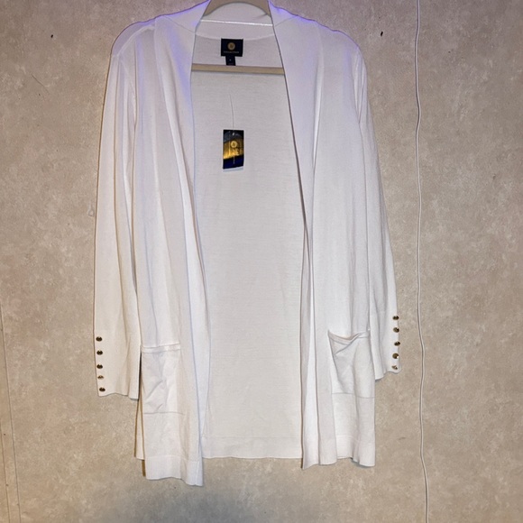 JM Collection | Jackets & Coats | Newwhite Open Front Cardigan With ...